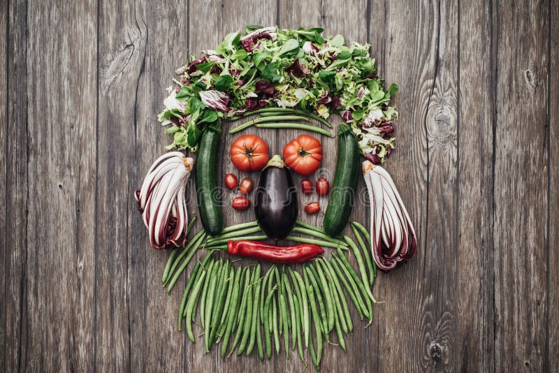 Face made of vegetables stock image. Image of meal, character - 72639019