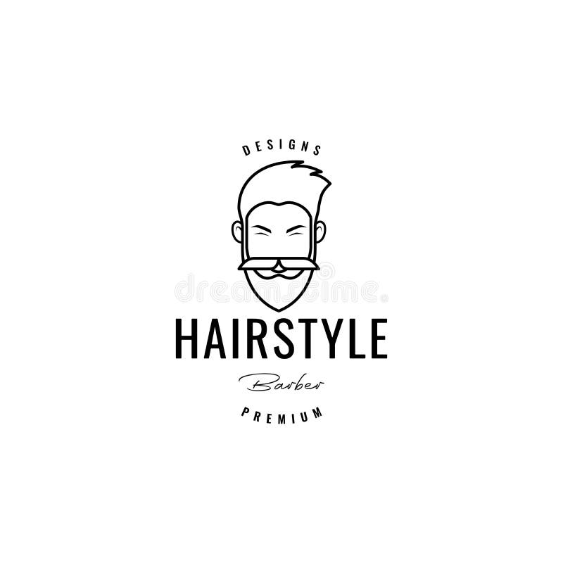 Face Man Hairstyle and Beard Logo Design Stock Vector - Illustration of ...