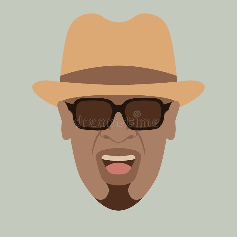 Face Man in Hat Vector Illustration Front Stock Vector - Illustration ...