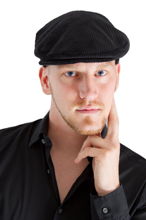 Face of a Man Wearing Black Cap Stock Image - Image of camera, head ...