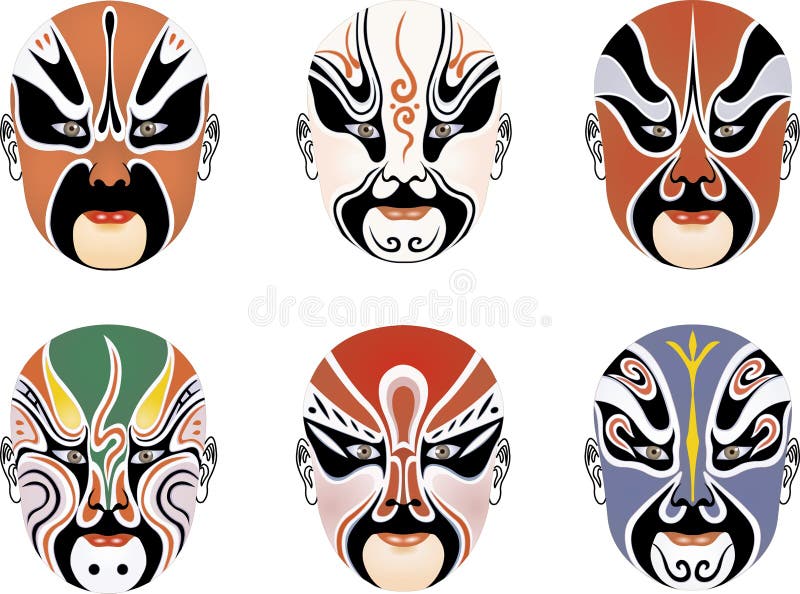 Beijing opera cartoon stock vector. Illustration of captor - 7015054