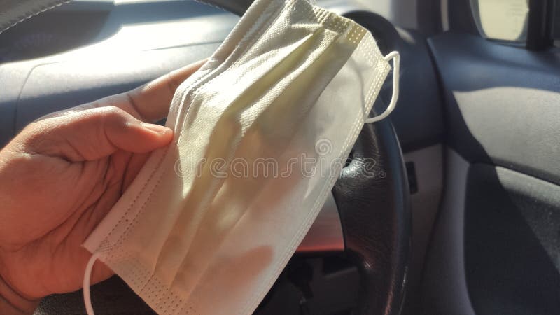 Face Mask that is Already Used in the Car Stock Image - Image of used ...