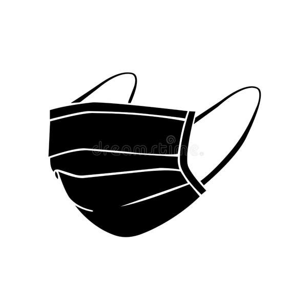 Face Mask Black Icon, Vector Illustration, Isolate on White Background ...