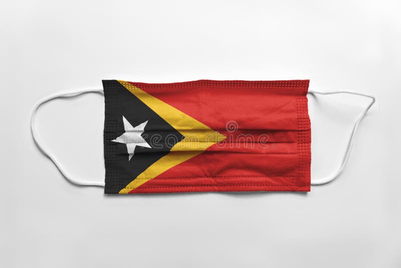 Face Mask with East Timor Flag Printed, on White Background, Isolated ...