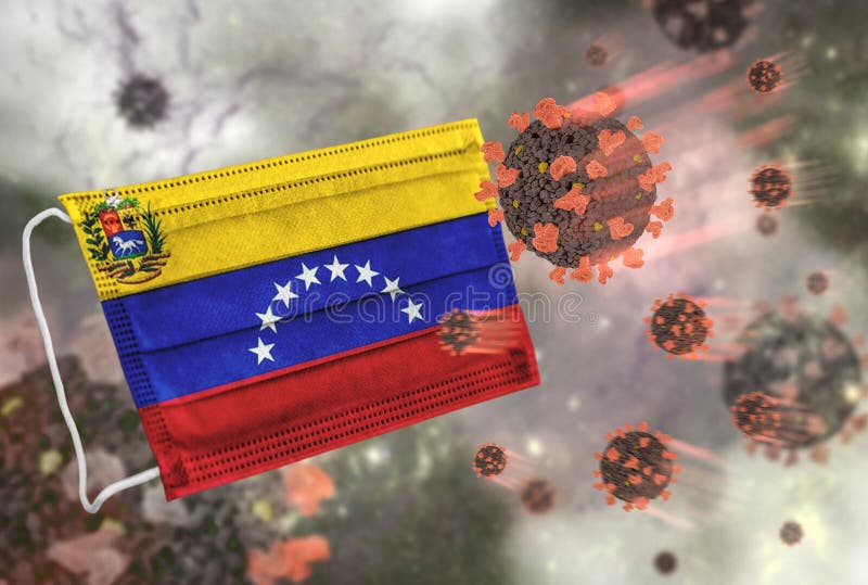 Face Mask with Flag of Venezuela, Defending Coronavirus Stock ...