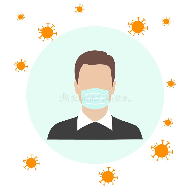 Face Mask, Flu Mask Icon Man EPS10 Stock Illustration - Illustration of ...