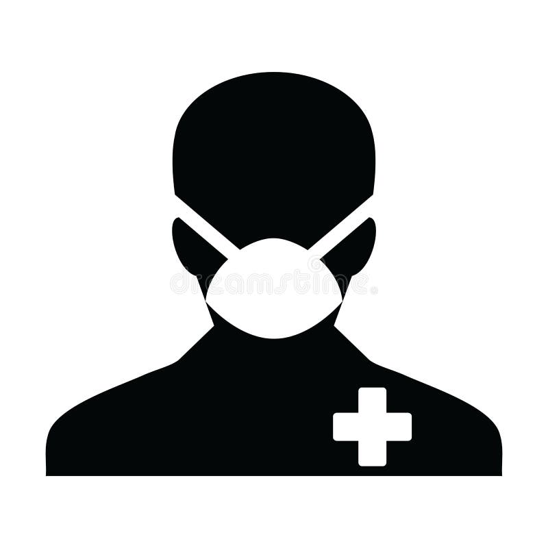 Face Mask Icon Vector For Virus And Flu With Person Profile Male Avatar