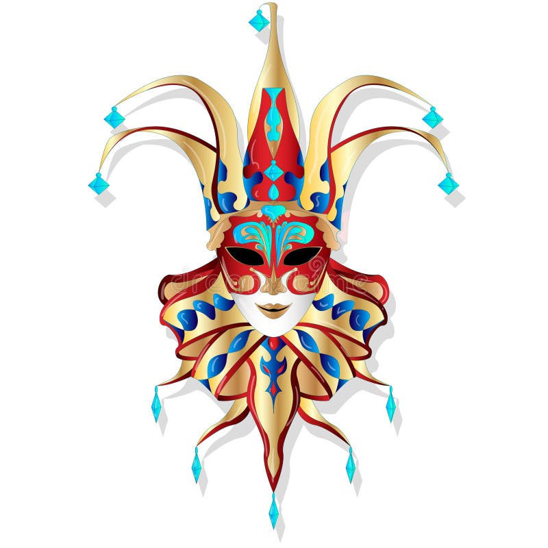 Face Mask Joker Style. Isolated Vector Illustration on White Background ...