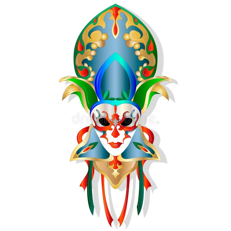 Face Mask Joker Style. Isolated Vector Illustration on White Background ...