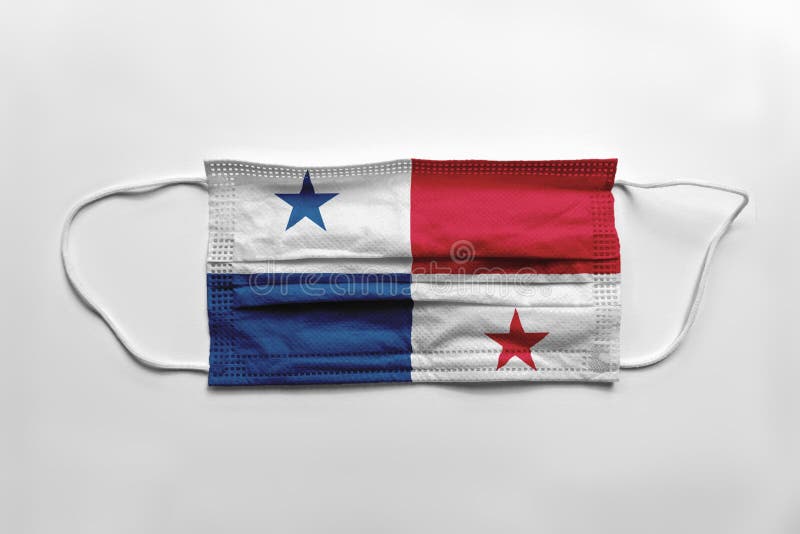 Face Mask with Panama Flag Printed, on White Background, Isolated Stock ...