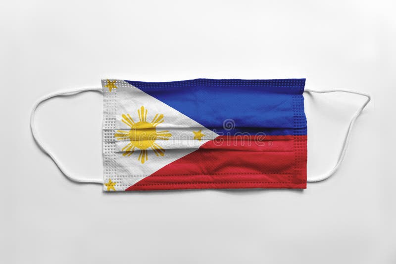 Face Mask with Philippines Flag Printed, on White Background, Isolated ...