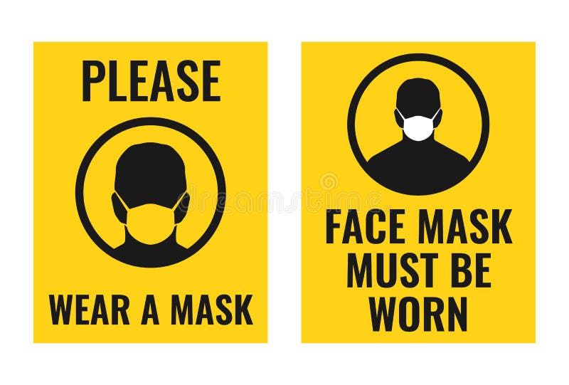 Face Mask Required, No Mask No Entry Sign Stock Vector - Illustration ...