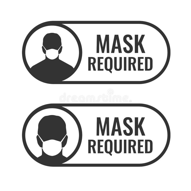 Face Mask Required, No Mask No Entry Sign Stock Vector - Illustration ...