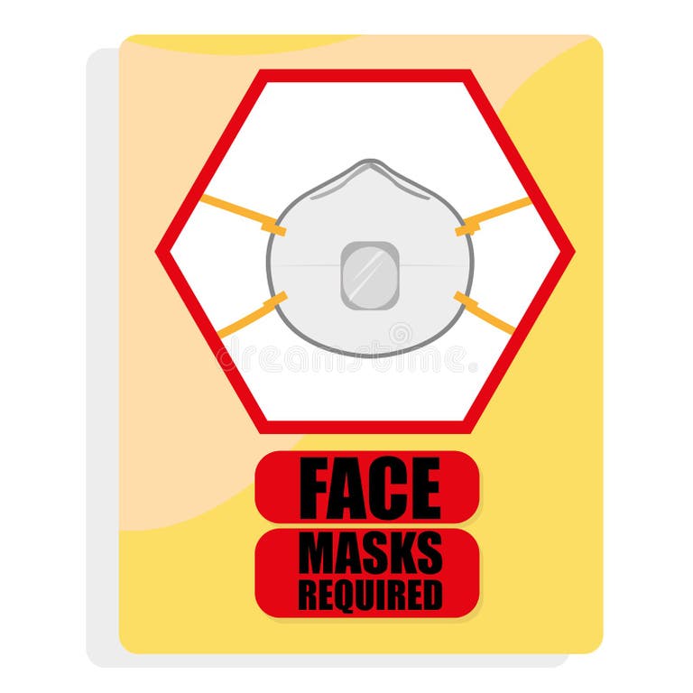 Face mask required poster stock vector. Illustration of protection ...