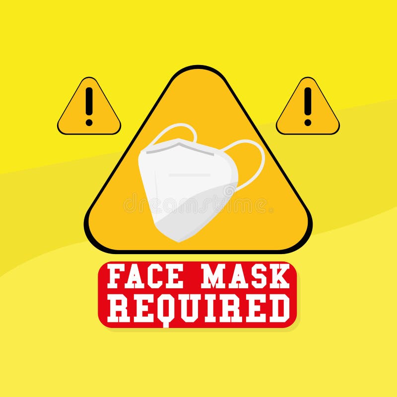 Face mask required poster stock vector. Illustration of vector - 197479459