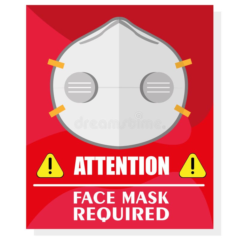 Face mask required poster stock vector. Illustration of sign - 197479547