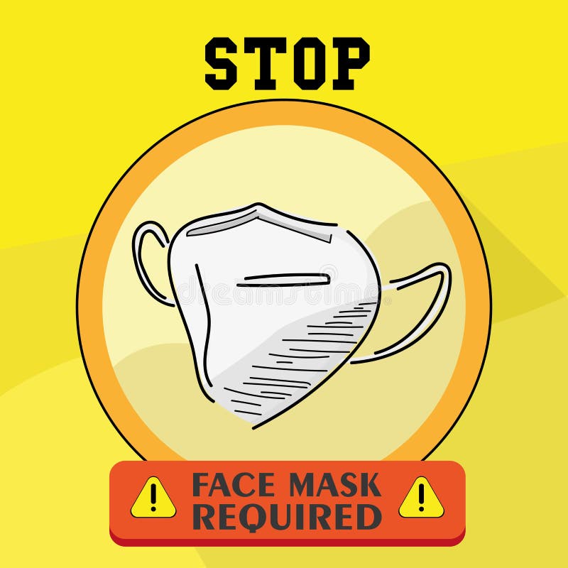 Face mask required poster stock vector. Illustration of sign - 197480424