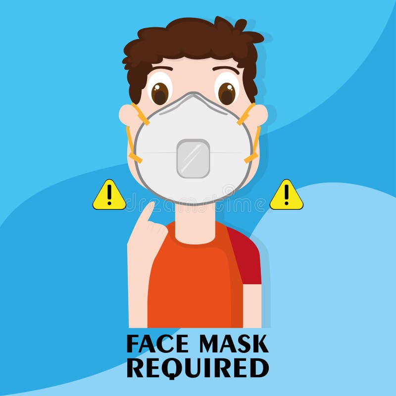 Face mask required poster stock vector. Illustration of design - 197479833