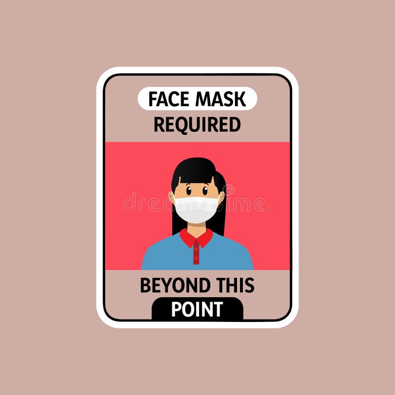 Face Mask Required Shape Sign and Symbol Design Sticker Template Stock ...
