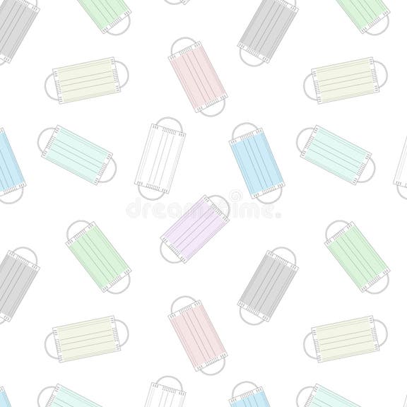 Face Mask Seamless Pattern Illustration Stock Vector - Illustration of ...