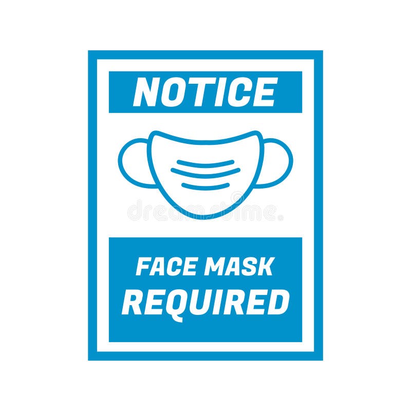 Face Mask Signage Template Vector Isolated Stock Vector - Illustration ...