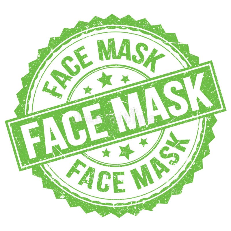 FACE MASK Text on Green Round Stamp Sign Stock Illustration ...