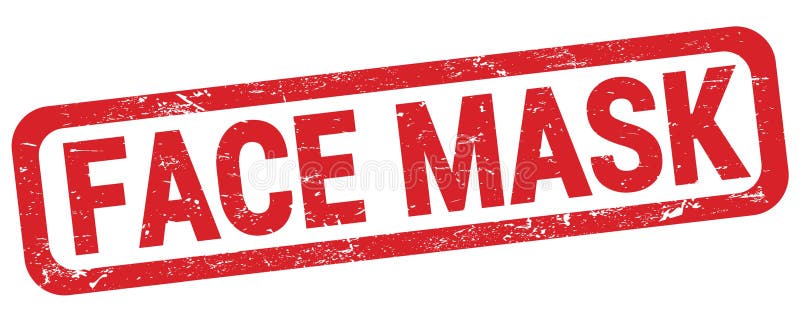 FACE MASK Text Written on Red Rectangle Stamp Stock Photo - Image of ...