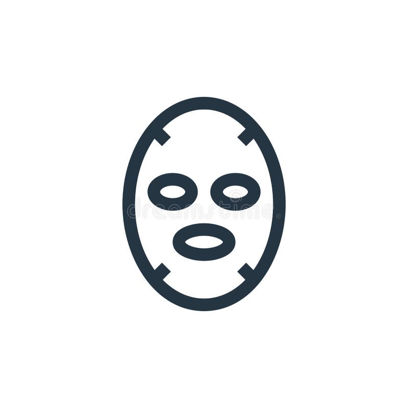 Face Mask Vector Icon Isolated on White Background. Outline, Thin Line ...