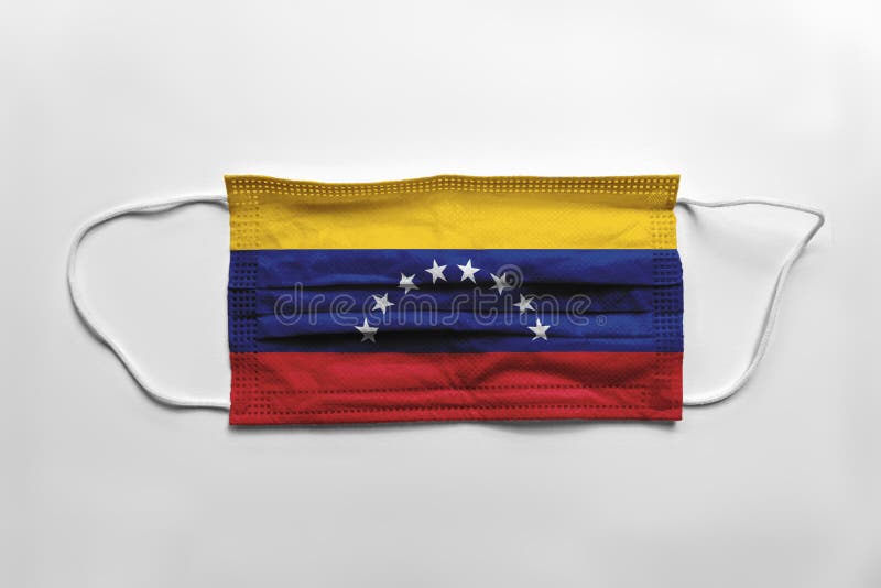 Face Mask with Venezuela Flag Printed, on White Background, Isolated ...