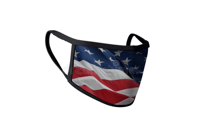 A Face Mask with Wavy US Flag Print Design. Stock Illustration ...