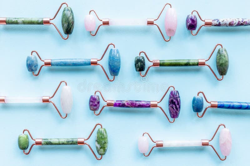 Face Massage Rollers Pattern for Skin Beauty Care Stock Photo - Image ...