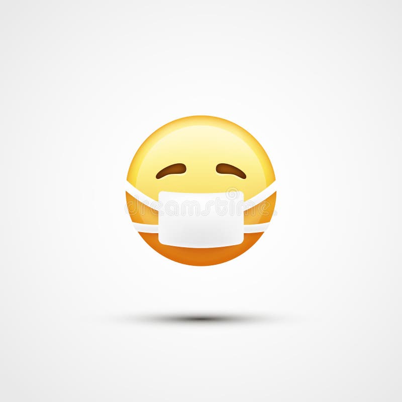 Face with Medical Mask. Virus. Ill,sick Head Icon Stock Vector ...