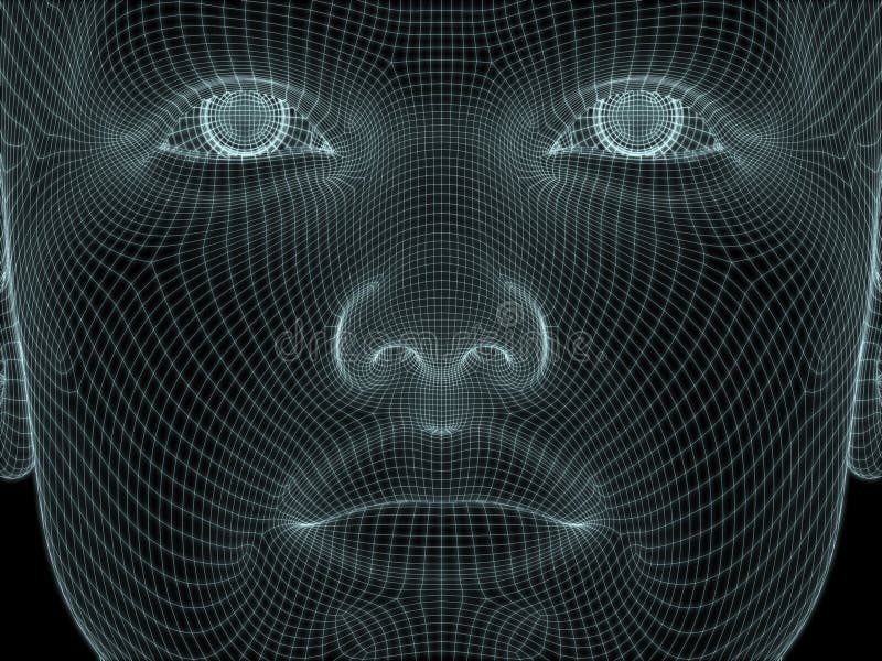 Face Mesh in 3D stock illustration. Illustration of creativity - 199897992