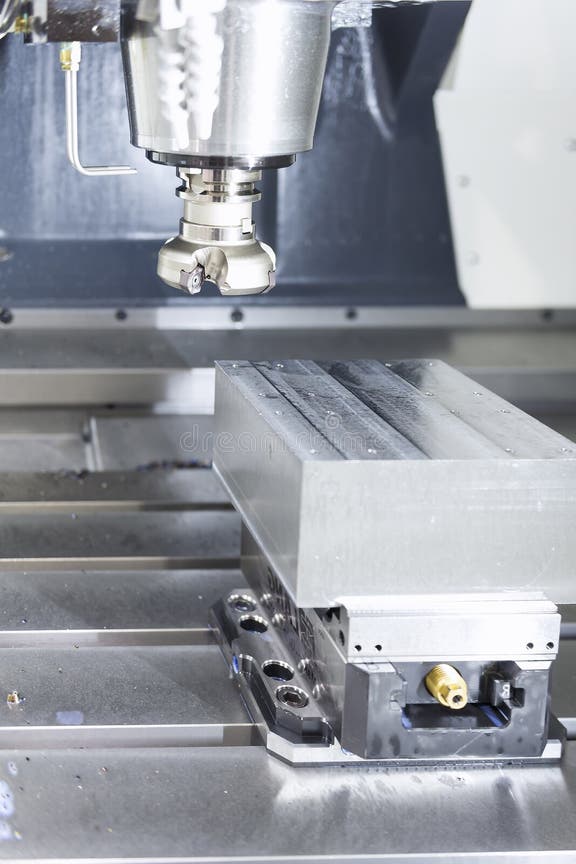 The Face Milling Tool with the Raw Material Work Piece Stock Photo ...