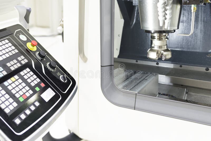 The Face Milling Tool with the Raw Material Work Piece Stock Photo ...