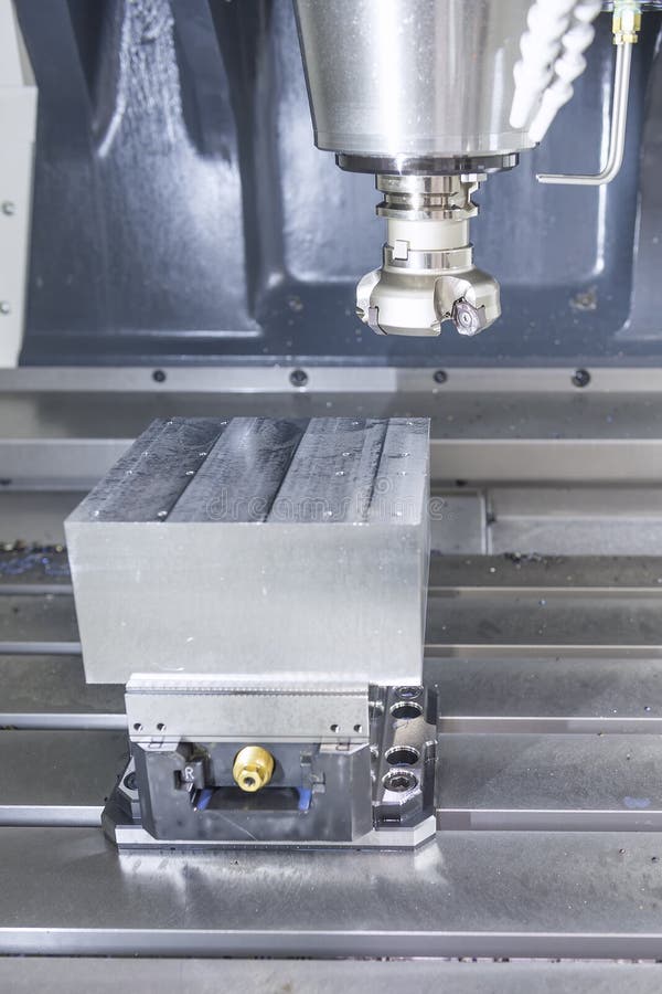 The Face Milling Tool with the Raw Material Work Piece Stock Photo ...