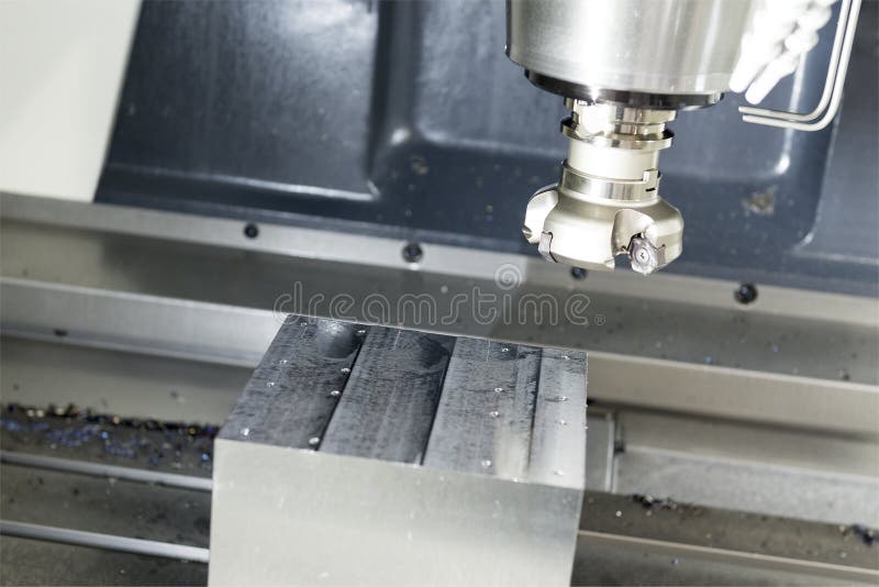 The Face Milling Tool with the Raw Material Stock Image - Image of ...