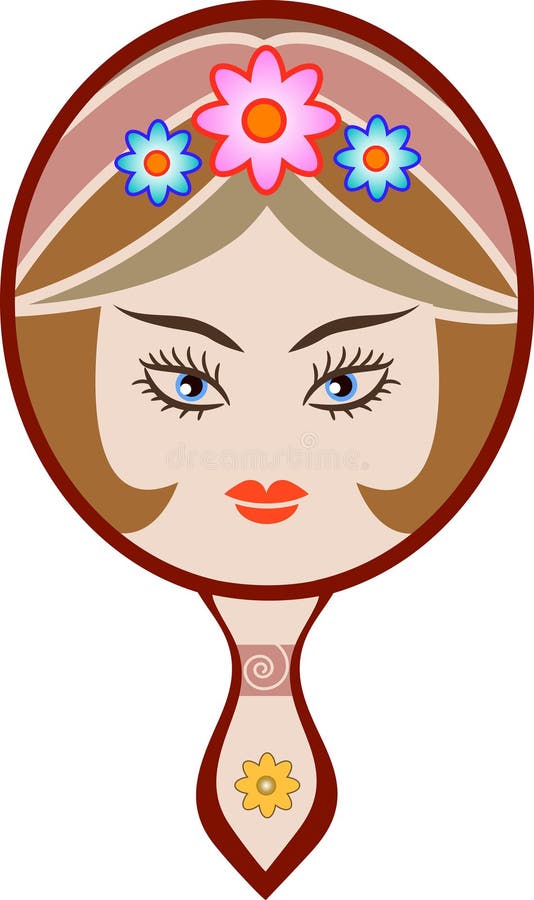 Face in mirror stock vector. Illustration of line, design - 14583316