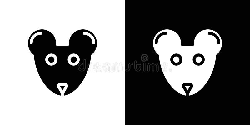 Face of Mouse Icon Linear Logo Isolated Stock Vector - Illustration of ...