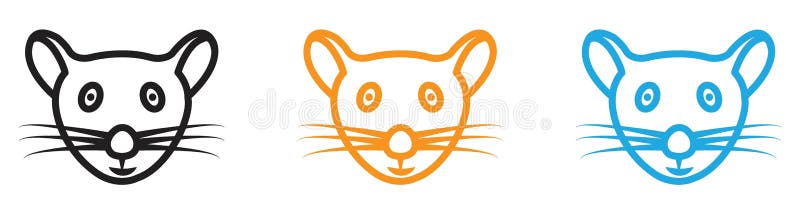 Face of Mouse Vector Logo Set Collection for Web App Ui Stock Vector ...