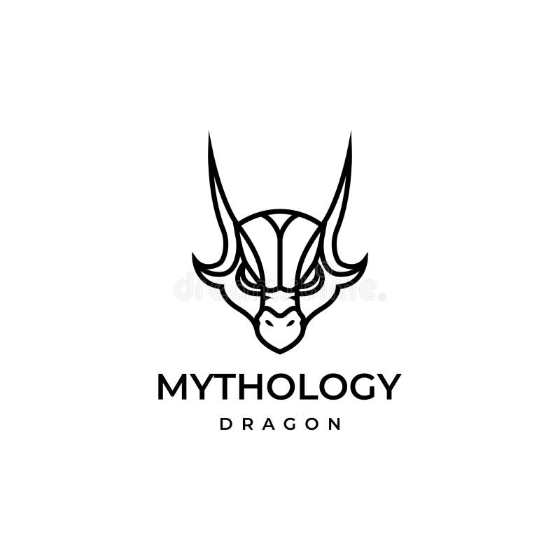 Face Myth Dragon Logo Design Stock Vector - Illustration of horn ...