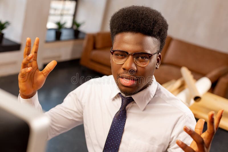 Face of a Nice Emotional Office Worker Stock Photo - Image of ...