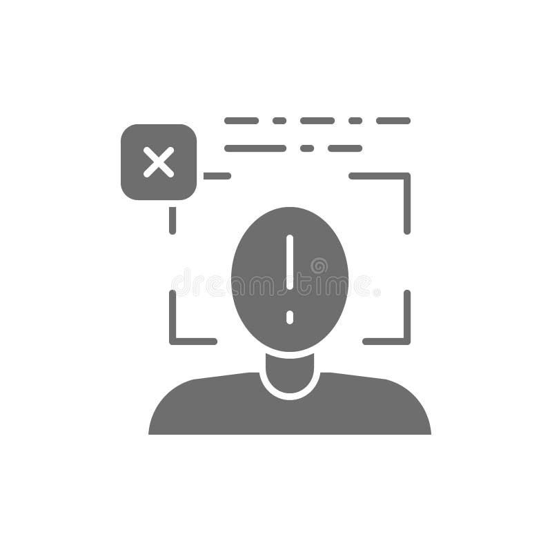 Person Identified, Face Identification Line Icon. Isolated on White ...