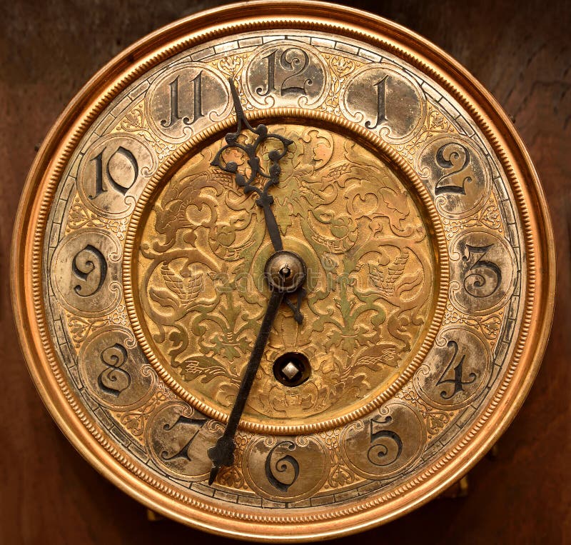 Face of the Old Gilded Clock Stock Photo - Image of history, elegant ...