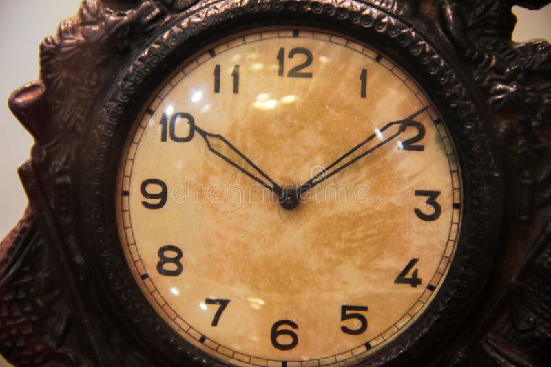 Face of Old Metallic Clocks Stock Image - Image of elegant, brown ...