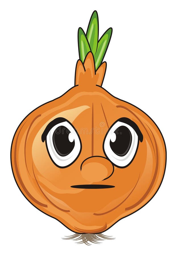 Sad face of onion stock illustration. Illustration of taste - 89789461