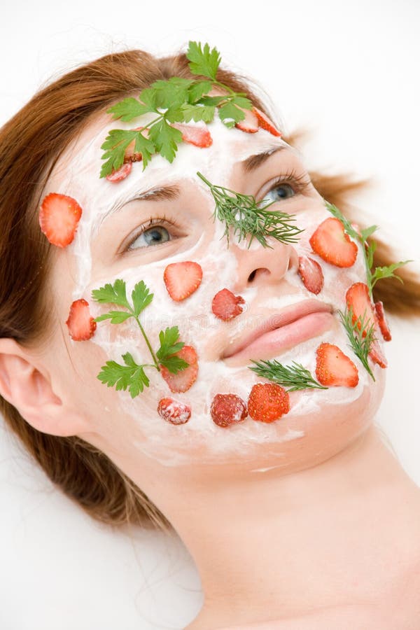 Face pack stock photo. Image of strawberry, white, wellness - 7190816