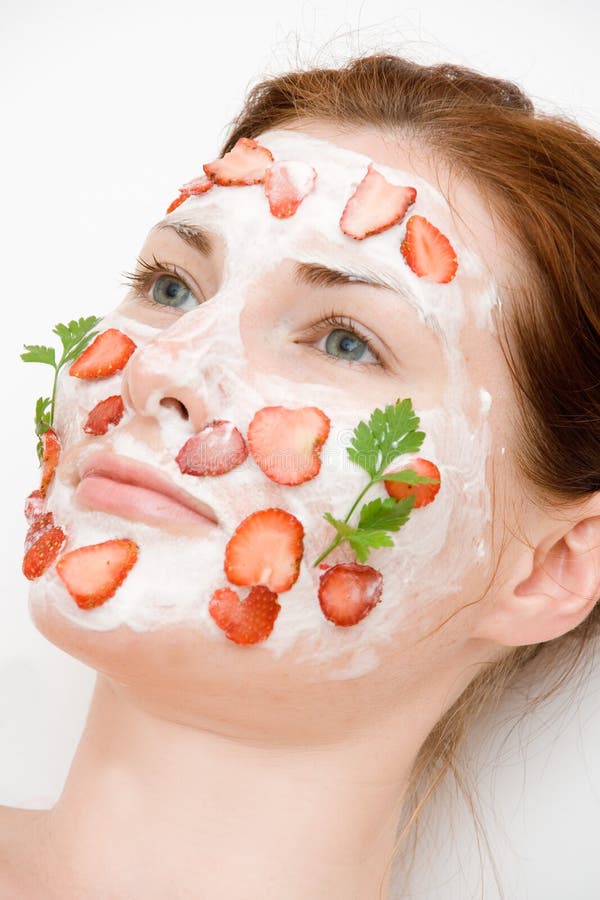 Face pack stock photo. Image of strawberry, white, wellness - 7190816