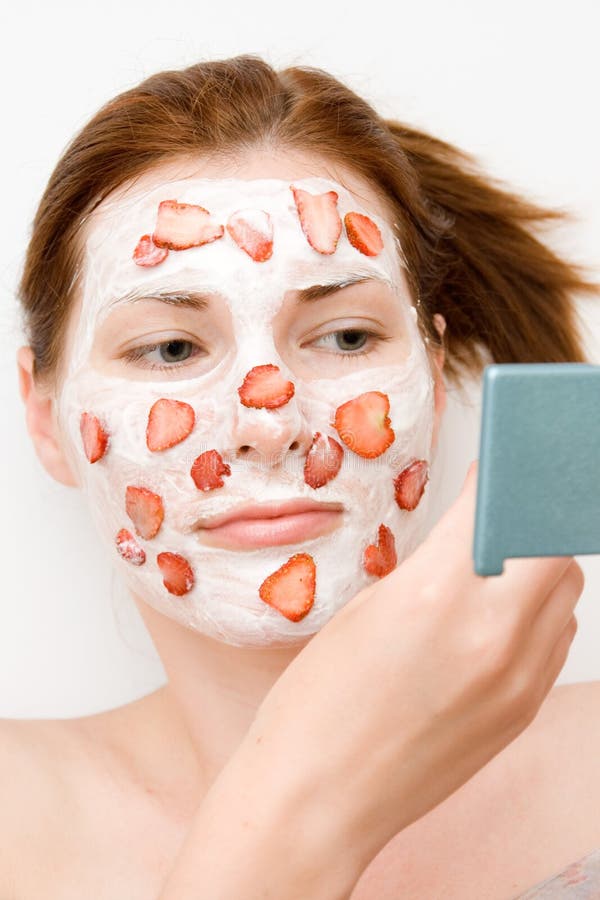Face pack stock photo. Image of strawberry, white, wellness - 7190816