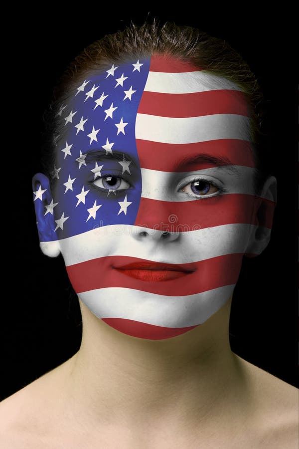 Face paint : american flag stock photo. Image of paint - 2870822